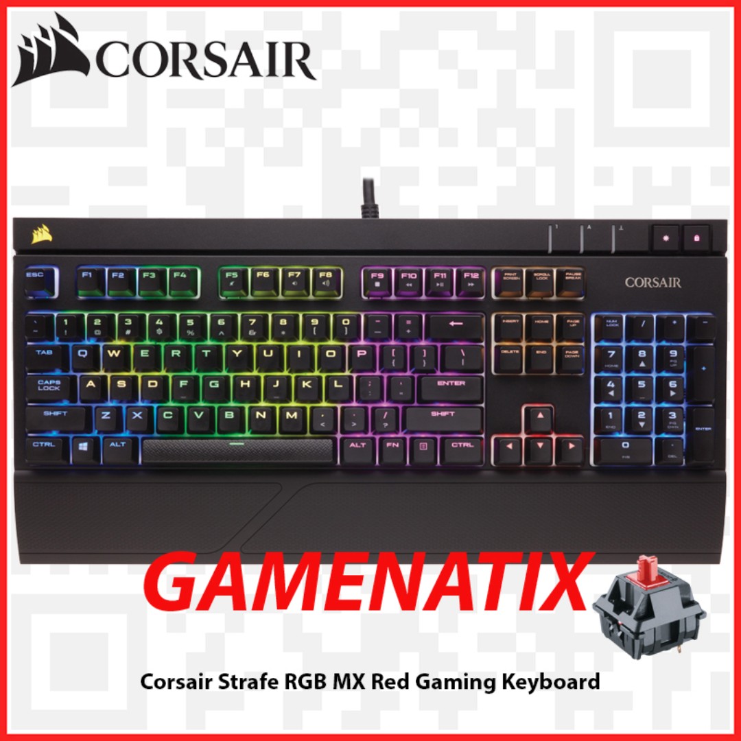 Corsair Strafe RGB MX Red Mechanical Gaming Keyboard, Computers & Tech ...