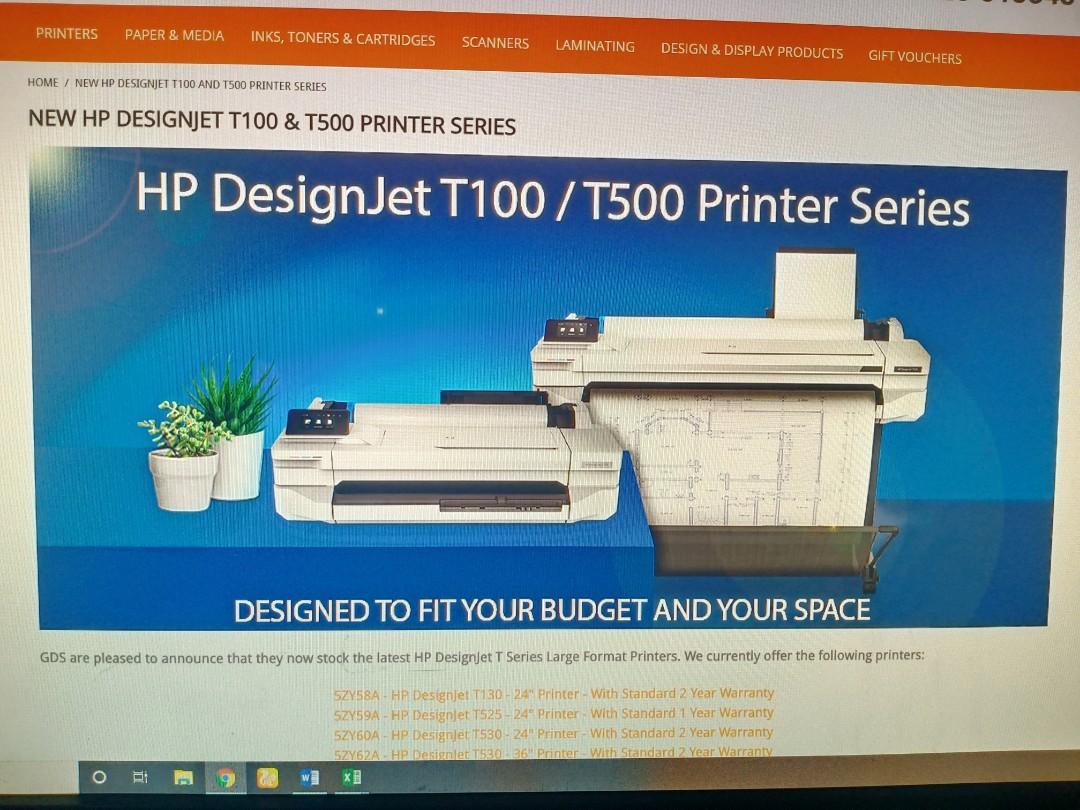 HP DESIGNJET T100, Computers & Tech, Printers, Scanners & Copiers on ...