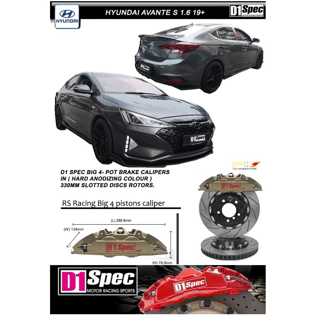 Hyundai Avante 1.6 'S 19+ ( D1 SPEC BIG BRAKE KIT 4 POT ), Car ...