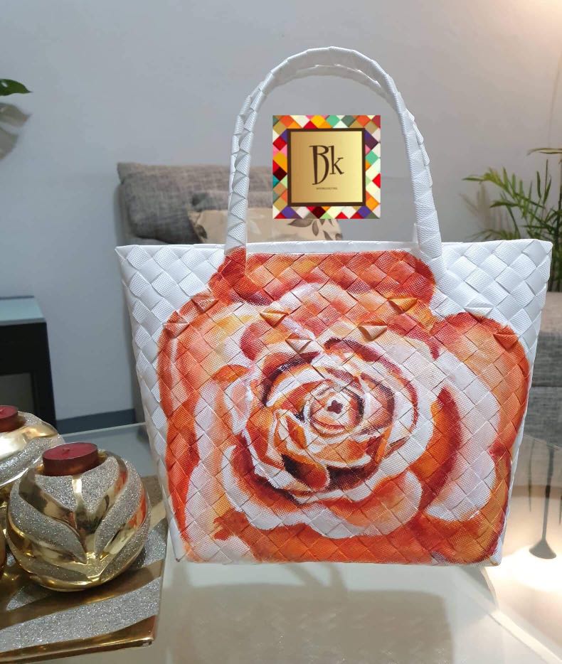 (On hand) Classy Handwoven Bayong Bag [Hand-Painted], Women's Fashion ...