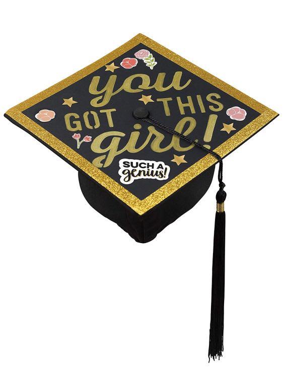 Pearhead Graduation Cap Decorating Kit with Stencils, Stickers, Washi ...