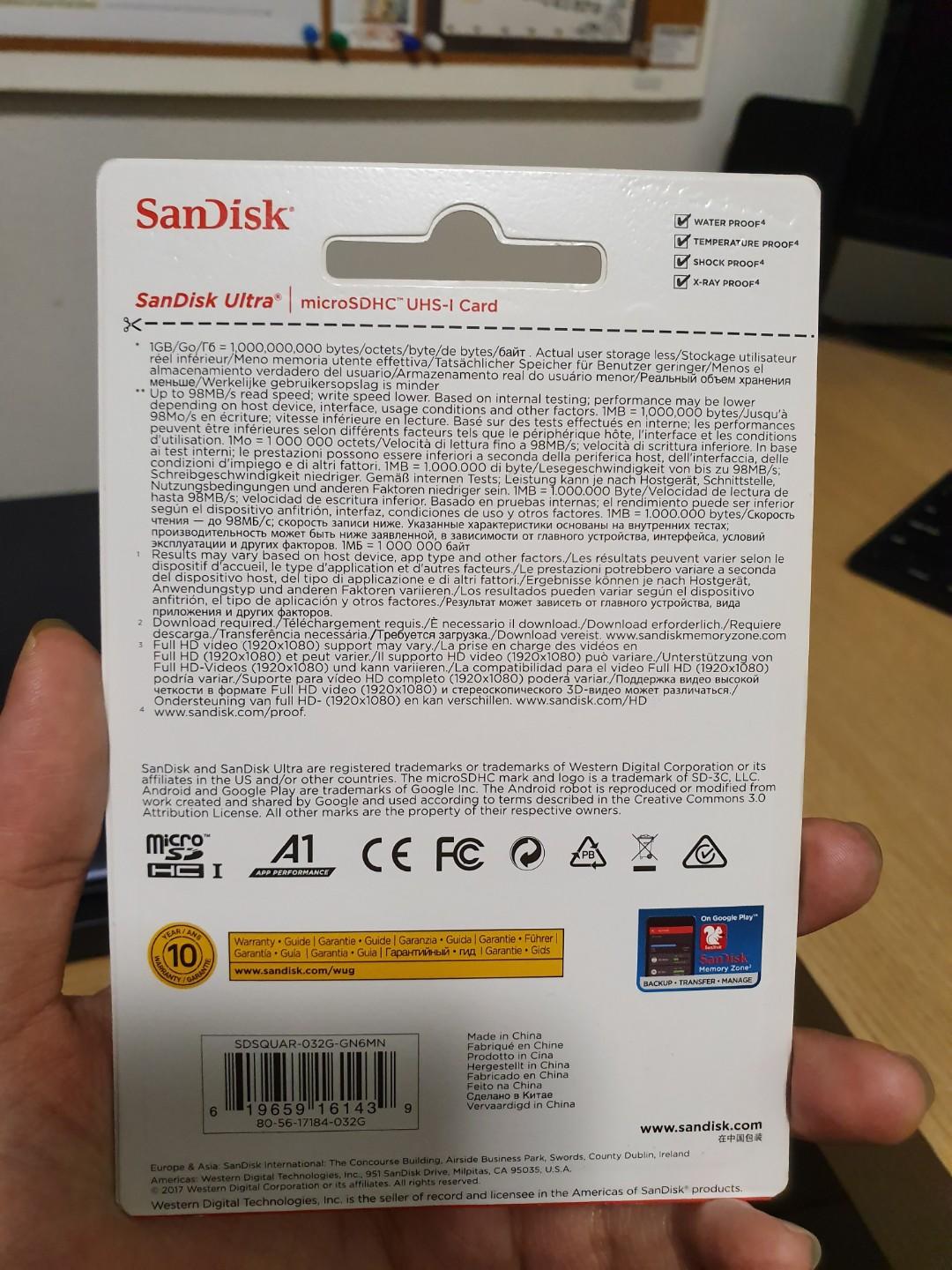 Sandisk Ultra MicroSD 32GB, Audio, Portable Audio Accessories on Carousell