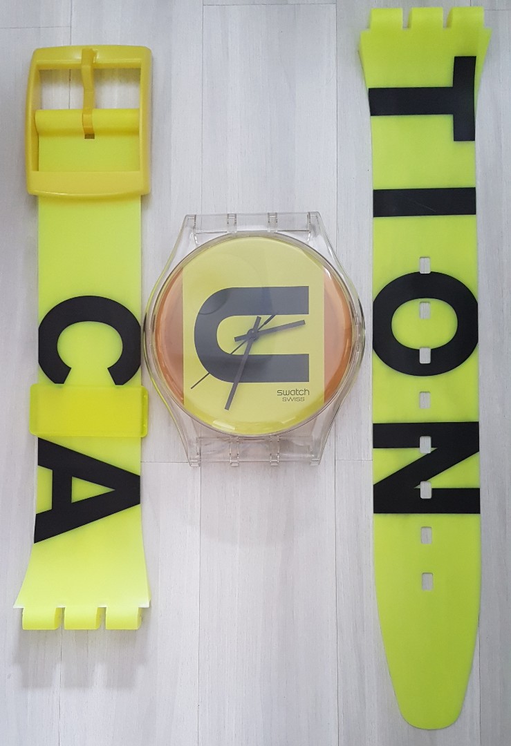 Swatch Maxi Clock MGK224 "Caution", Hobbies & Toys, Memorabilia ...