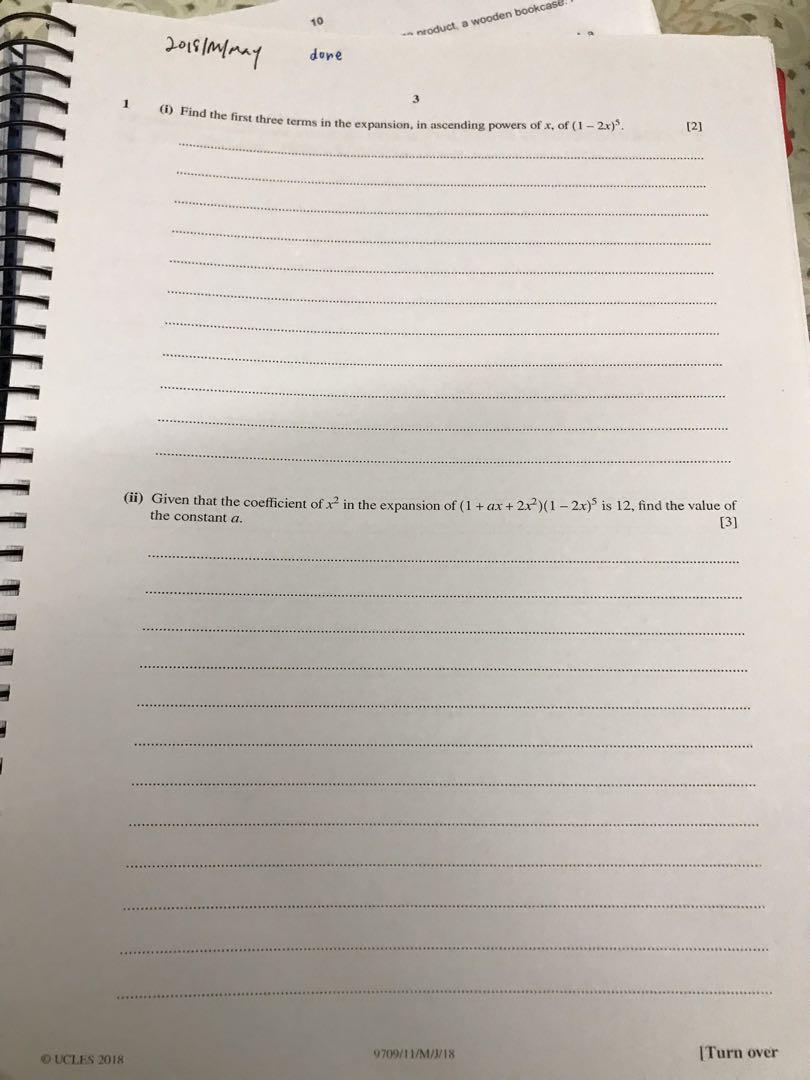 AS LEVEL Mathematics past year papers 2002-2018 (clean), Hobbies & Toys ...