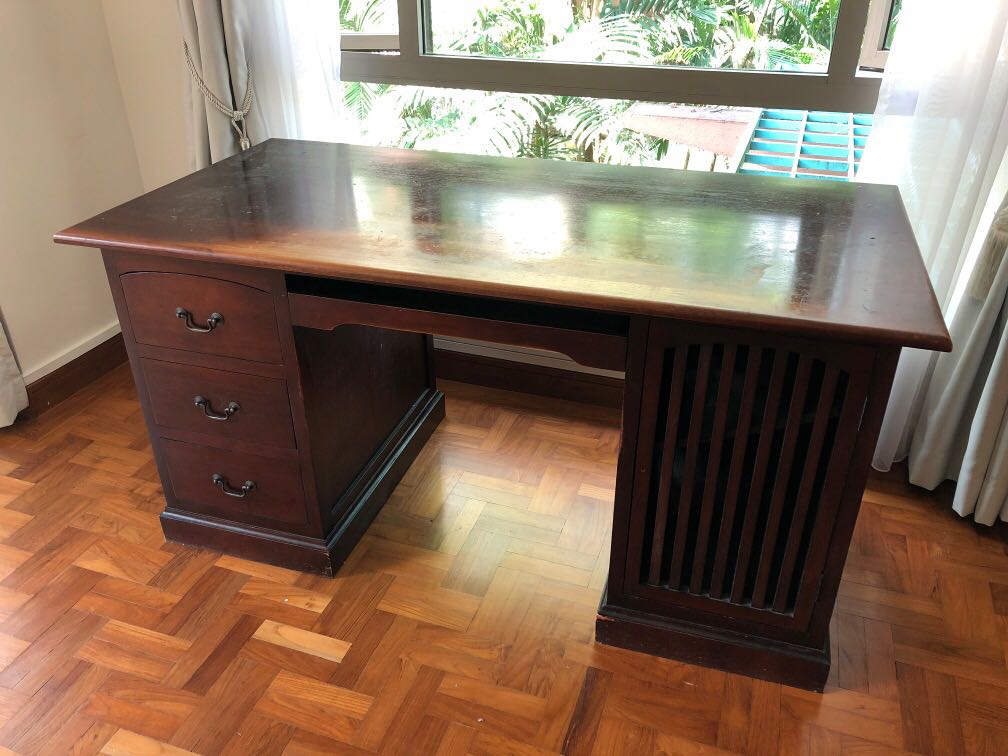 Barang Barang Soild Wood Study Table, Furniture & Home Living ...
