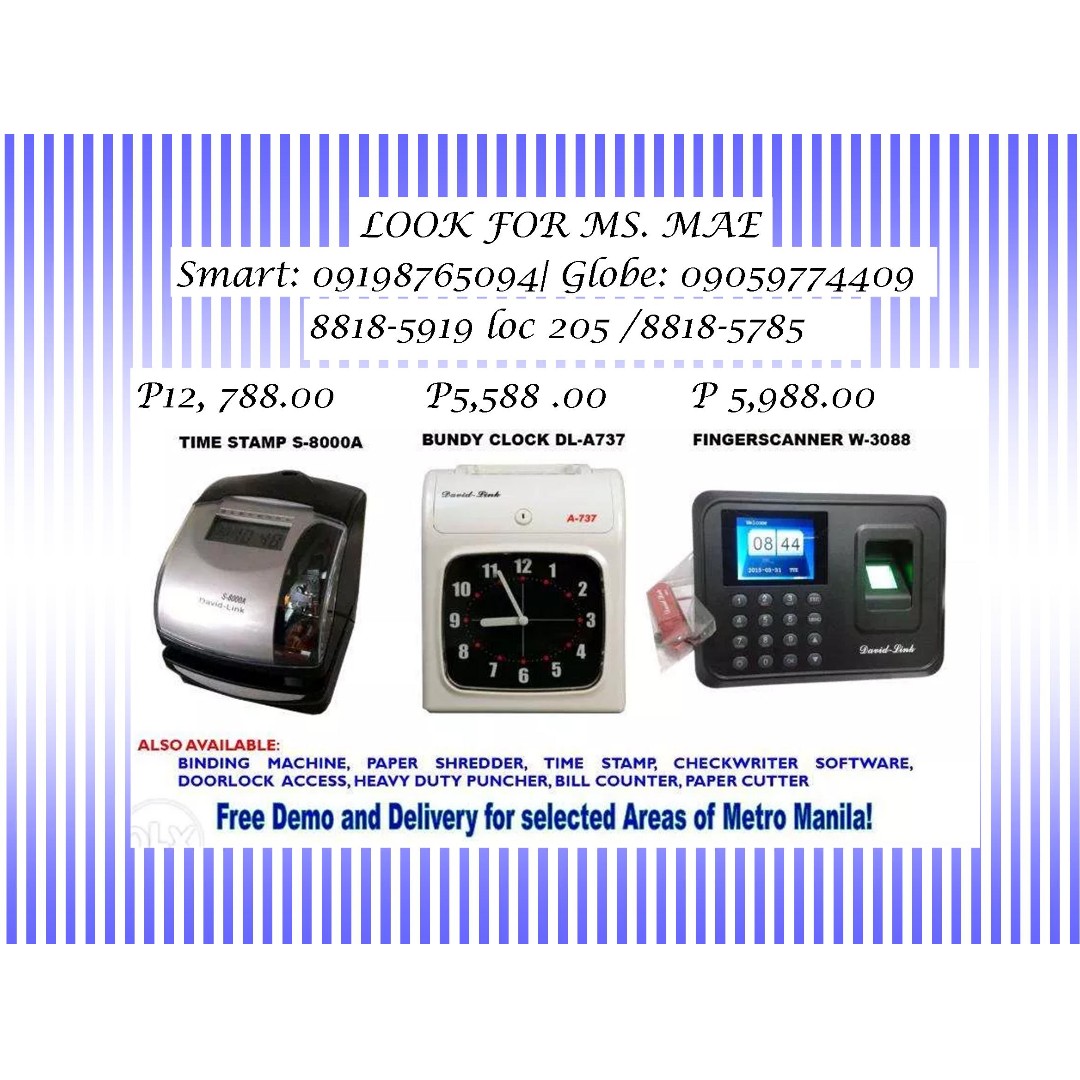 BIOMETRICS / BUNDYCLOCK/ TIME STAMP MACHINE, Computers & Tech, Office ...