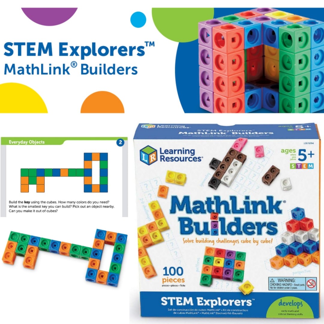 BNIB: Learning Resources STEM Explorers: Mathlink Builders, 100 Piece Cubes, Hobbies & Toys ...