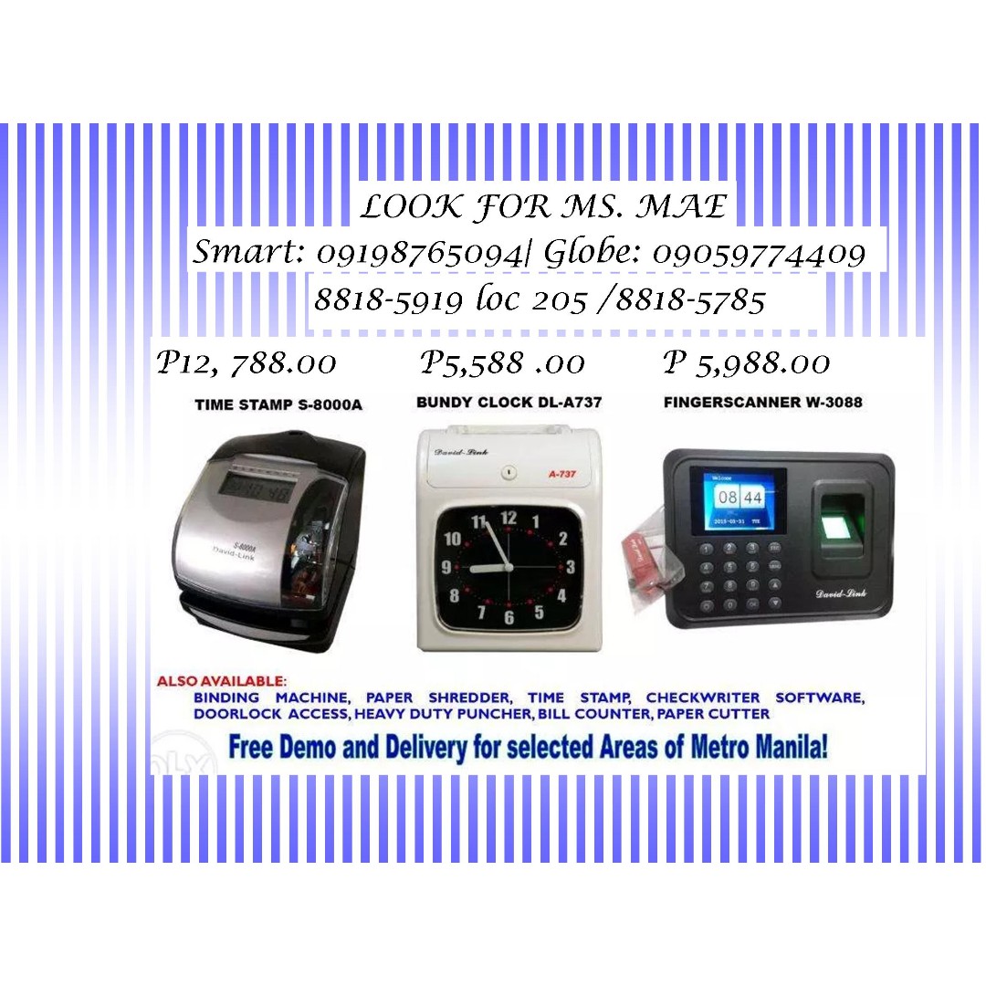 BRAND NEW Bundy clock Biometrics/Doorlock shredders Laminator Binding ...