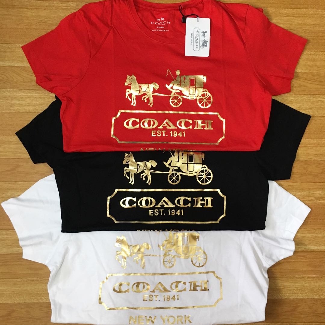 Coach carrier logo tshirt, Women's Fashion, Tops, Shirts on Carousell