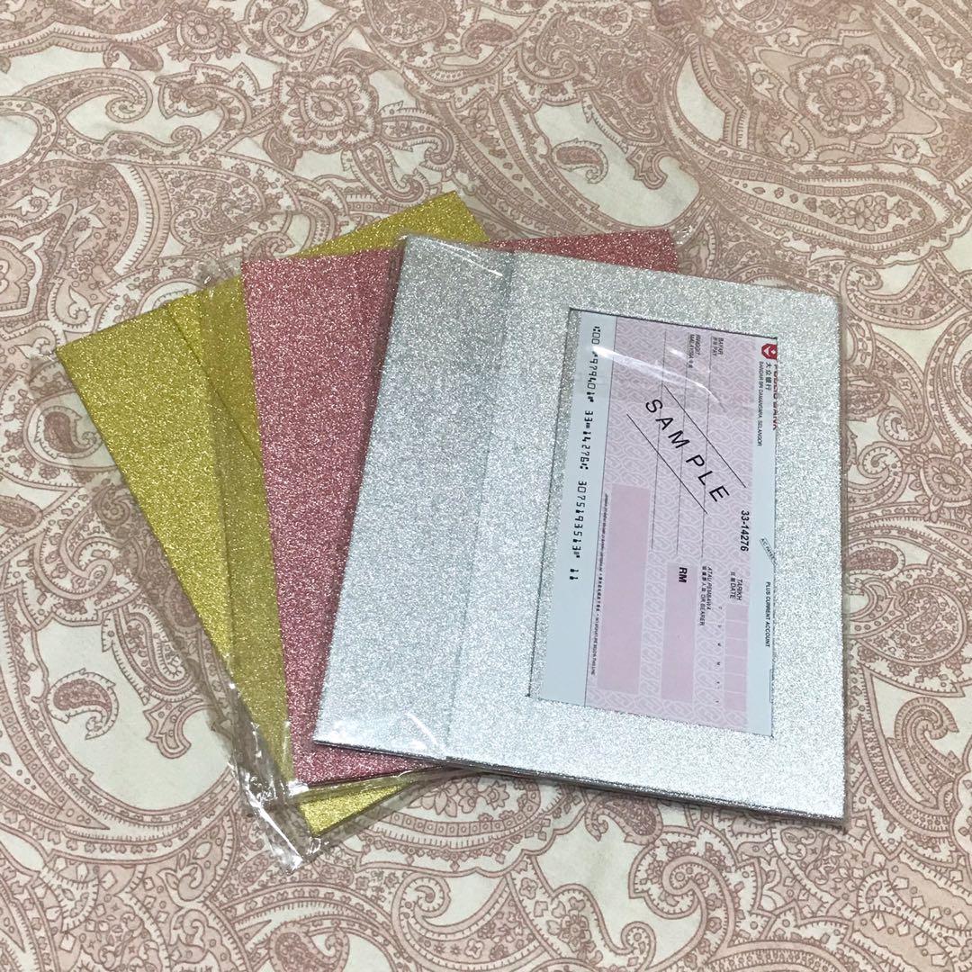 Dulang Hantaran: Glittered Cheque Frame, Hobbies & Toys, Stationery ...