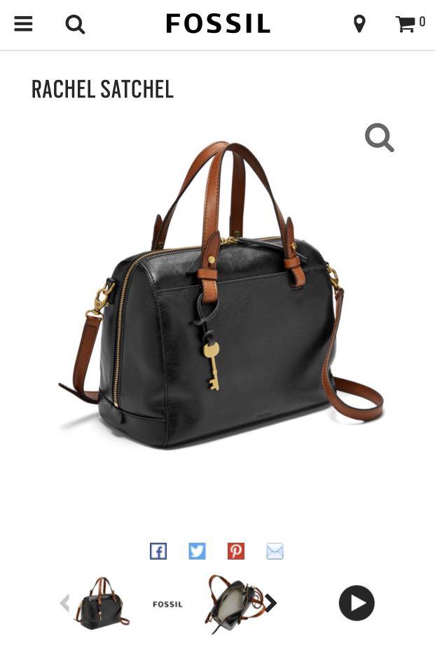 Fossil Rachel Sachet - Black leather, Women's Fashion, Bags & Wallets ...