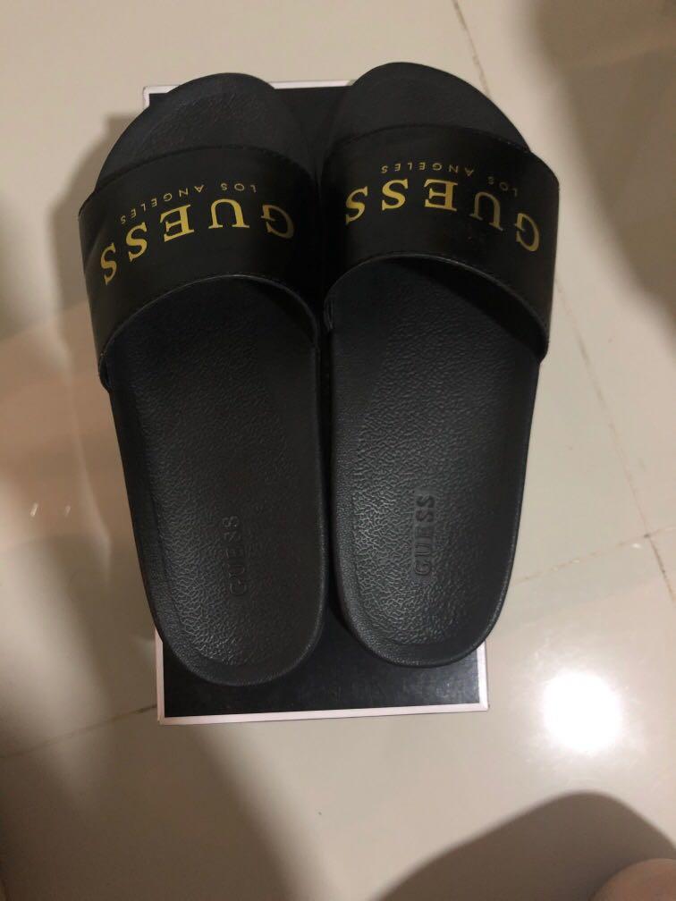 GUESS SLIDES, Men's Fashion, Footwear, Flipflops and Slides on Carousell
