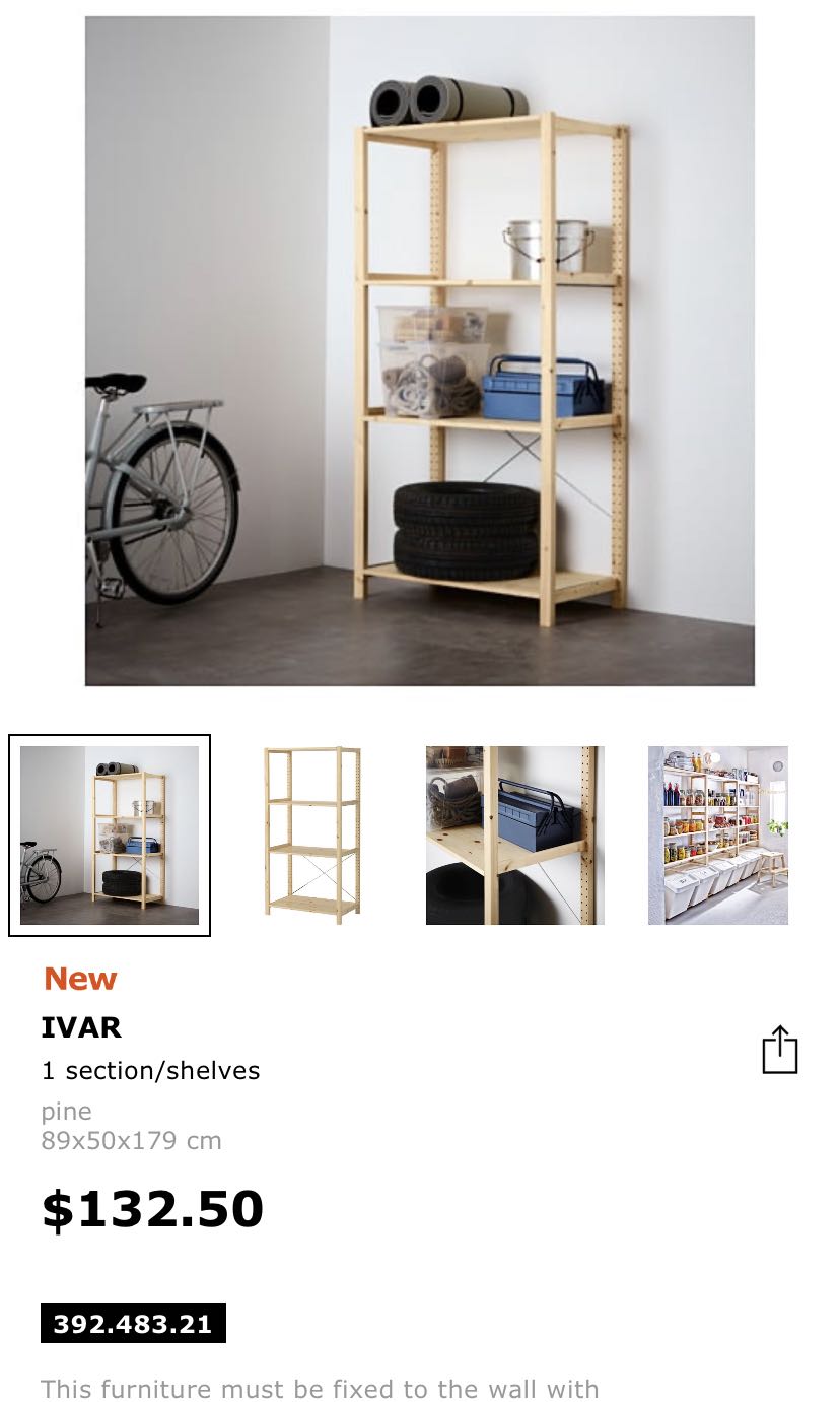 IKEA IVAR SHELVES, Furniture & Home Living, Furniture, Shelves ...