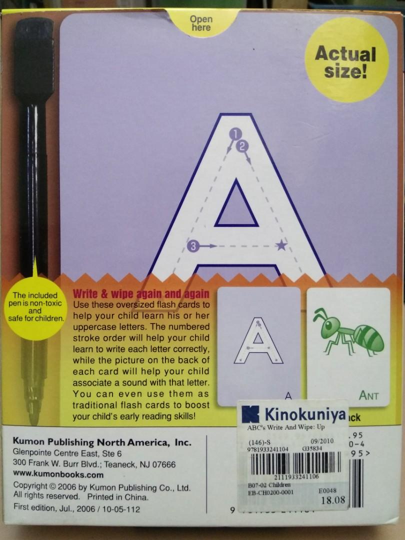 Kumon Flash Cards Write & Wipe [Alphabet], Everything Else on Carousell