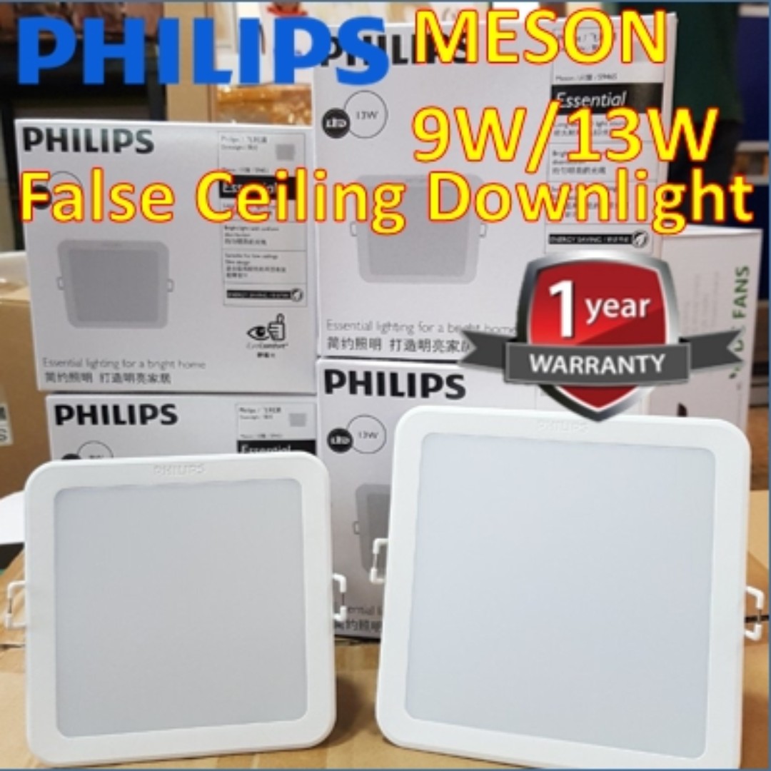 Philips Meson Bright LED Square False Ceiling Down light, Furniture ...