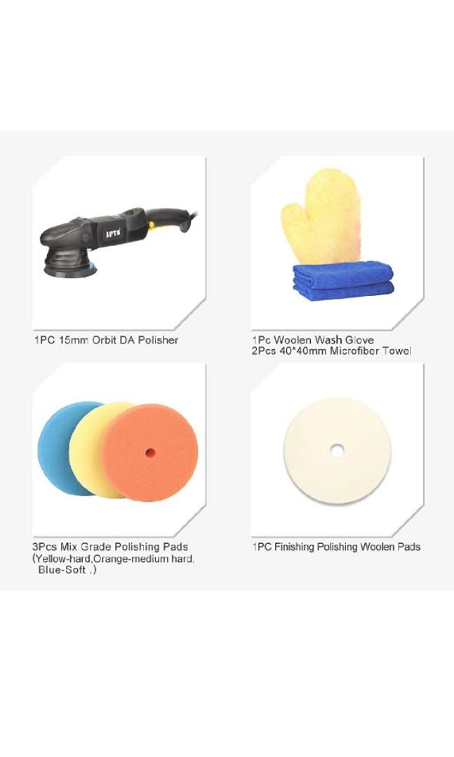 SPTA 3'' 500W 15MM Variable Speed Orbital Polisher DA Car Polisher ...