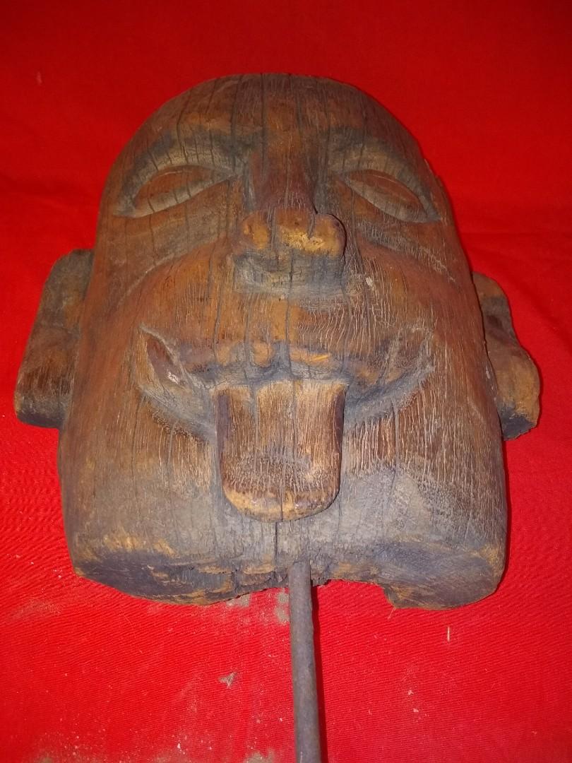 Topeng suku dayak kalimantan orang sedang melet, Antik, Lainnya di ...