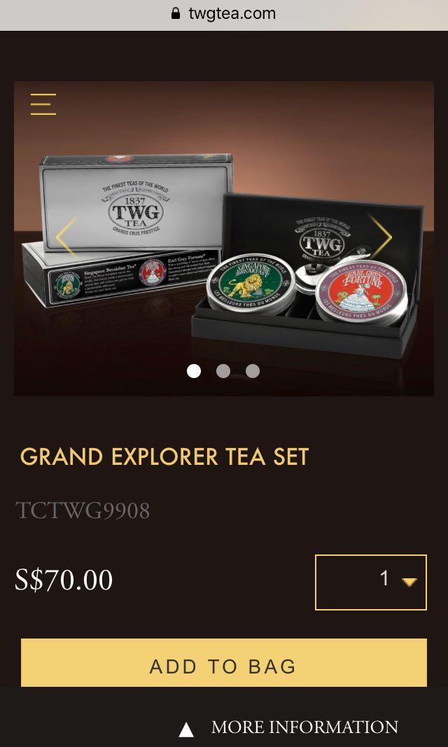 BNIB TWG Grand Explorer Tea Set, Furniture & Home Living, Kitchenware & Tableware, Coffee & Tea ...