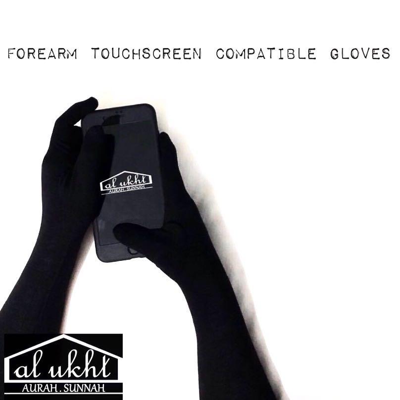 Forearm Touchscreen Gloves, Women's Fashion, Muslimah Fashion ...