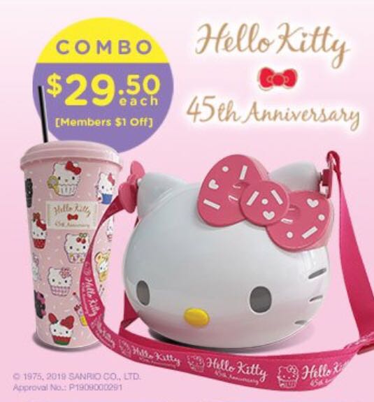 Hello Kitty 45th Anniversary Bucket with sling, Hobbies & Toys ...