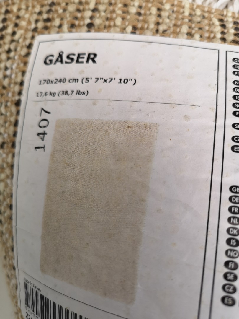 IKEA Gaser Rug, Furniture & Home Living, Home Decor, Carpets, Mats ...