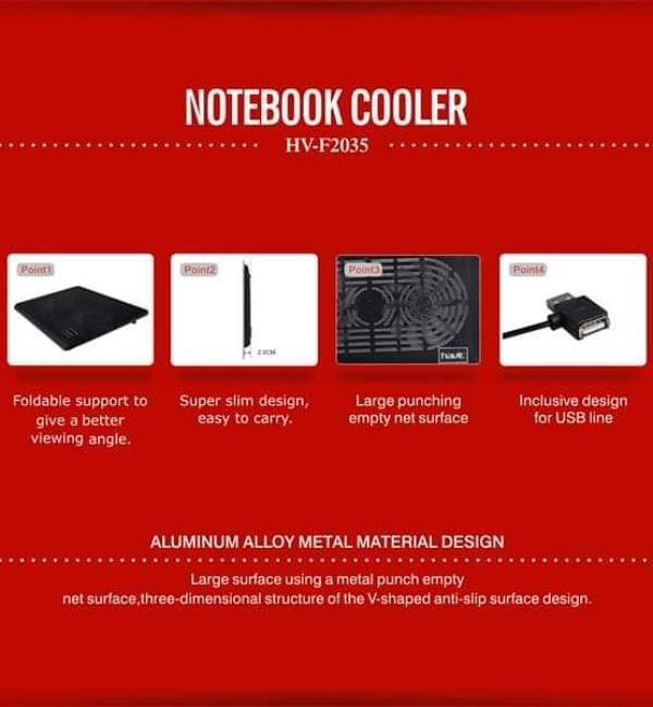 Notebook fanHV-F2035 COOLER COOLING PAD, 電腦＆科技, 電腦周邊及配件, 手提電腦袋 - Carousell