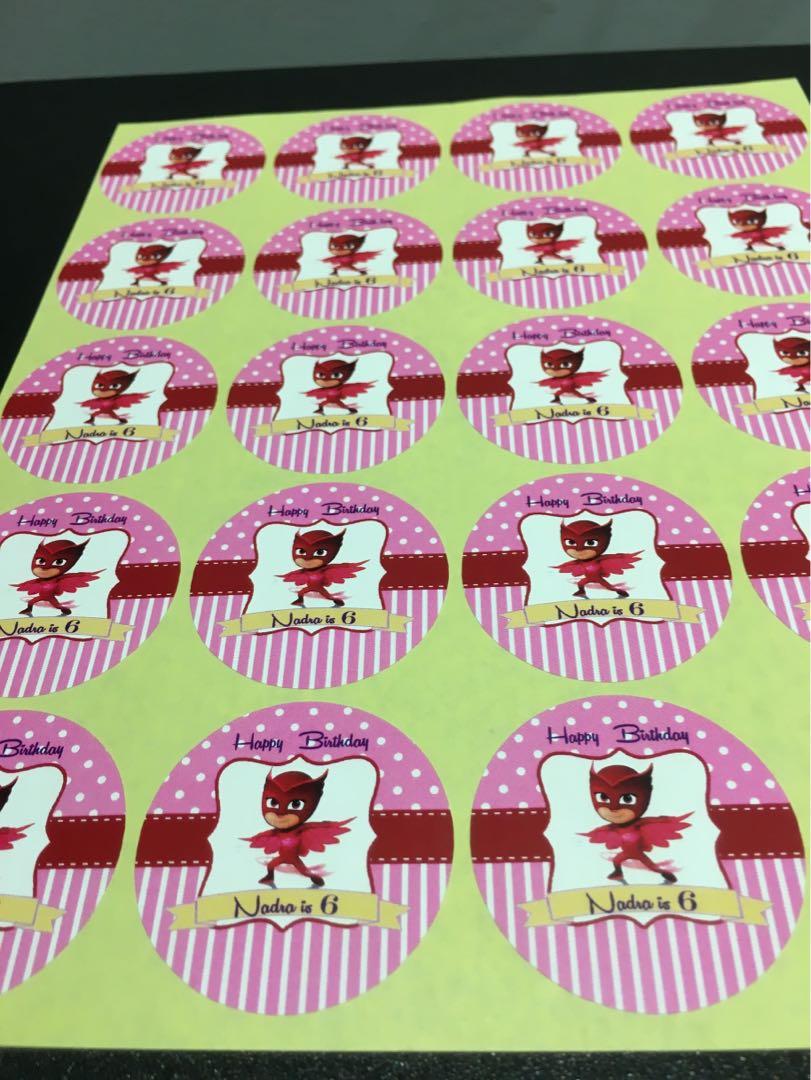 PJ Mask Owlette 30pc Birthday Kids Stickers Personalised, Hobbies ...