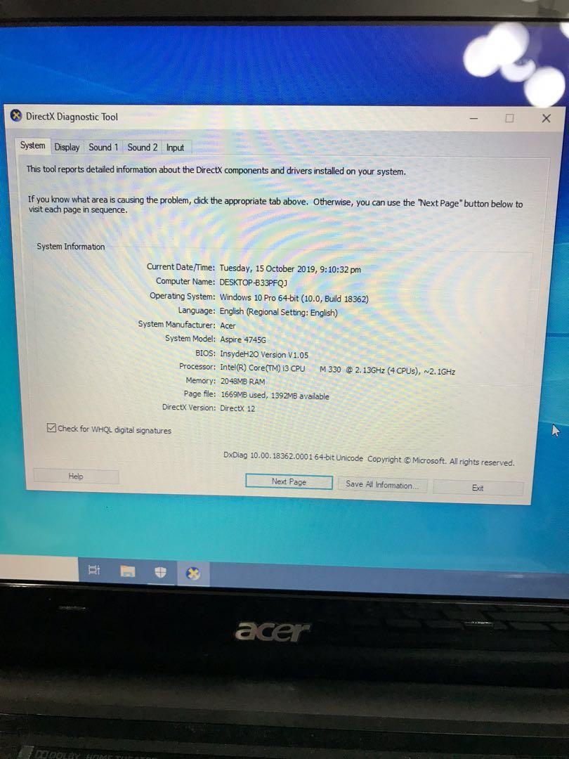 Acer Aspire 4745G, Computers & Tech, Laptops & Notebooks on Carousell