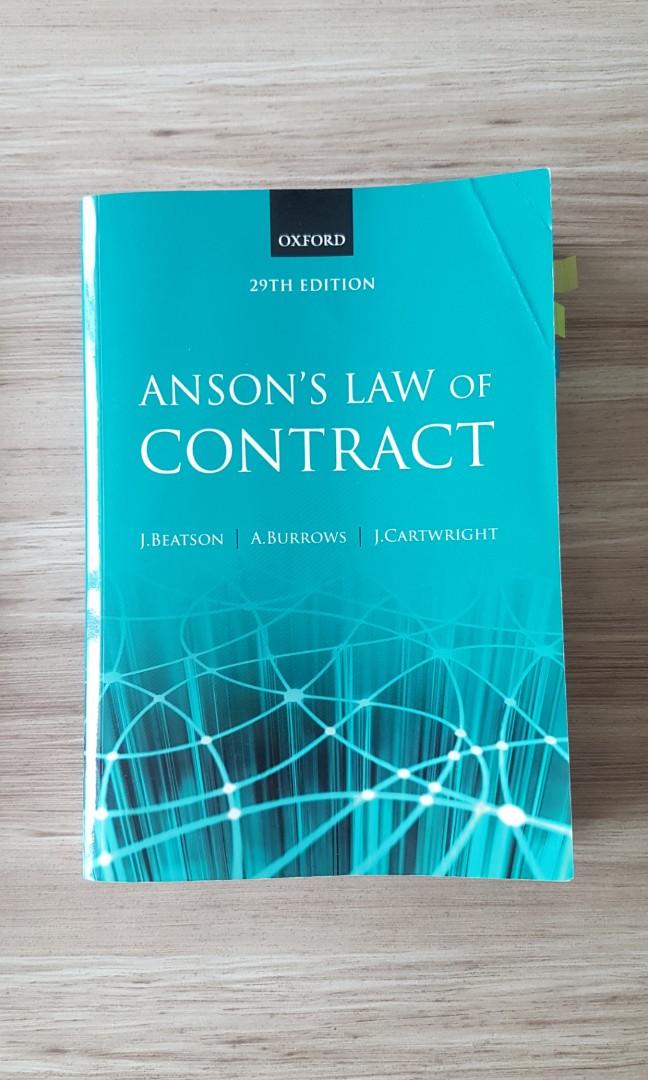 Anson's Law of Contract, Books & Stationery, Textbooks, Tertiary on ...