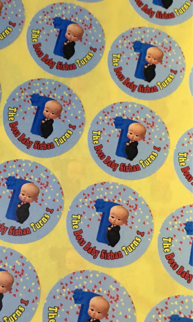 Boss Baby 30pc Birthday Kids Stickers Personalised, Hobbies & Toys ...