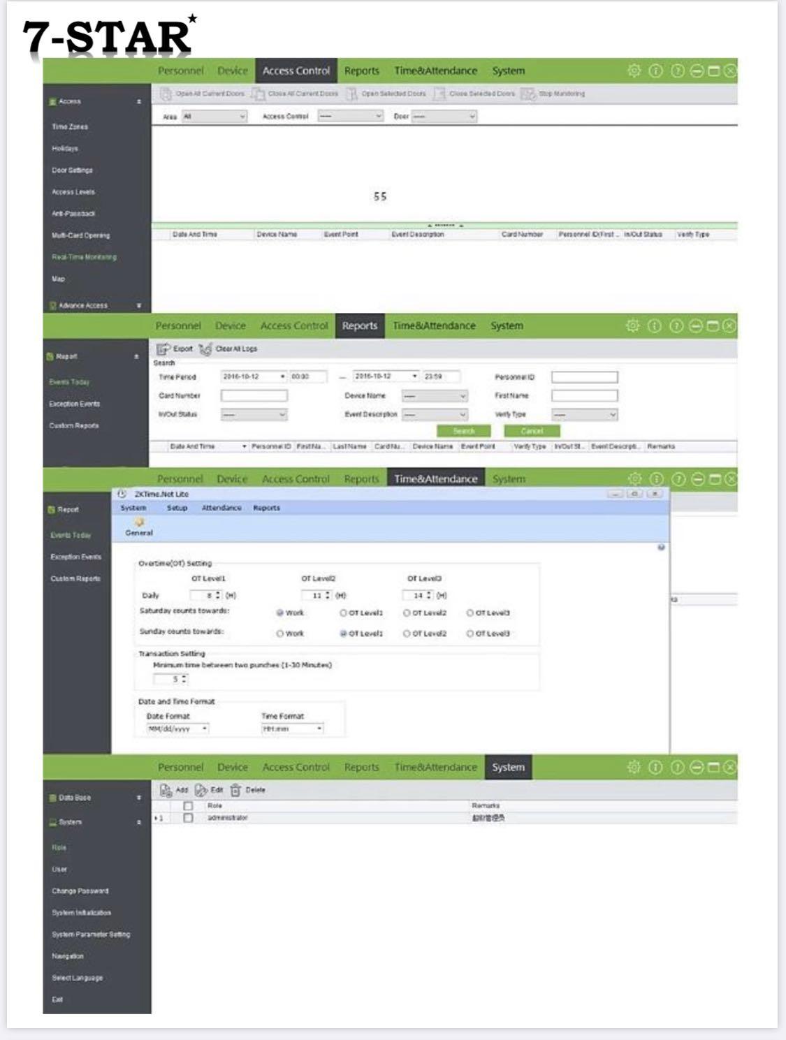 F7Plus ZKTeco Reader Door Access Biometric Fingerprint Time Attendance ...