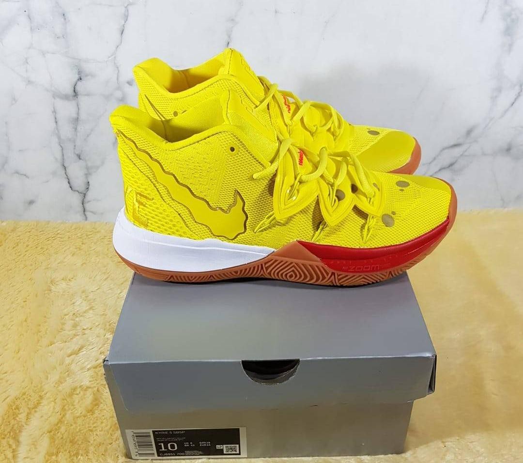 NIKE KYRIE 5 COLLABS SPONGEBOB, Fesyen Pria, Sepatu , Sneakers di Carousell