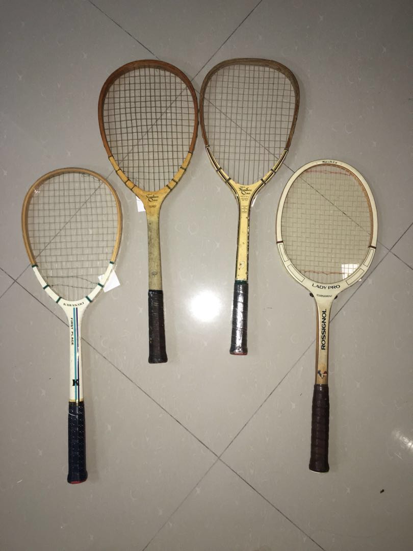 RARE old tennis racket raket kayu lama, Sports Equipment, Sports ...