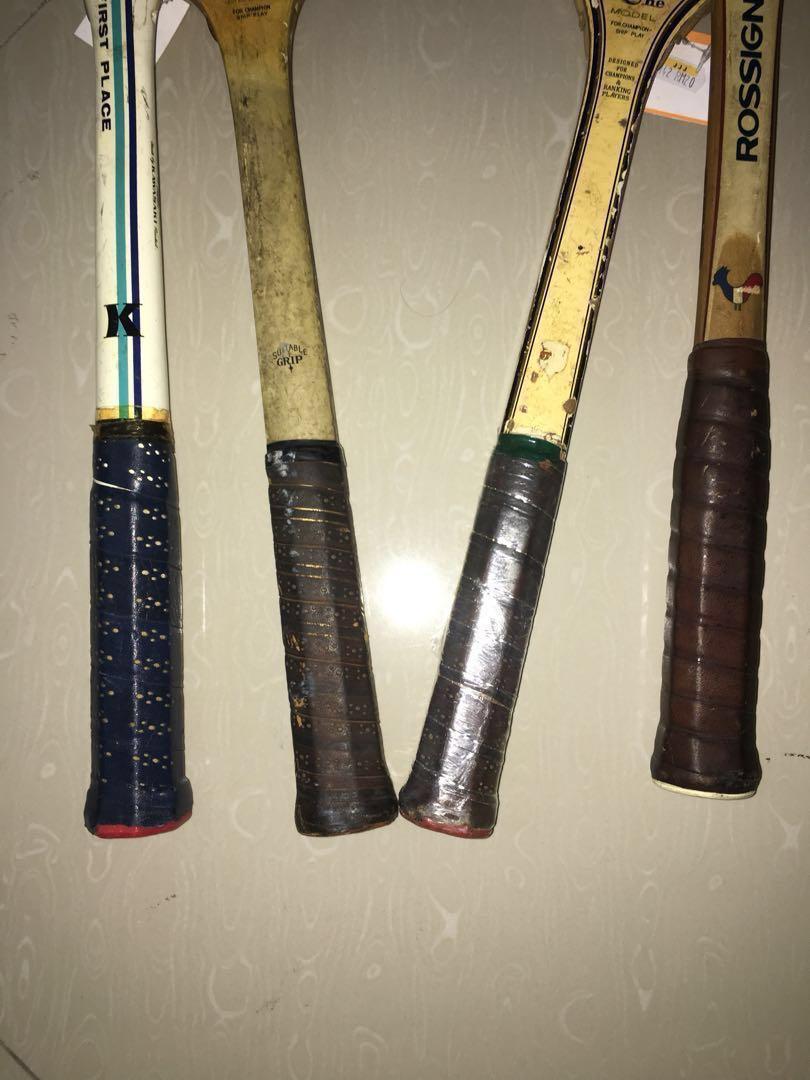 RARE old tennis racket raket kayu lama, Sports Equipment, Sports ...
