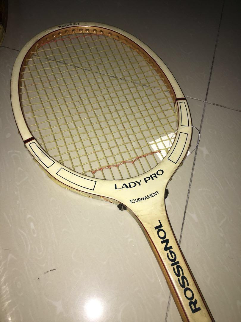 RARE old tennis racket raket kayu lama, Sports Equipment, Sports ...