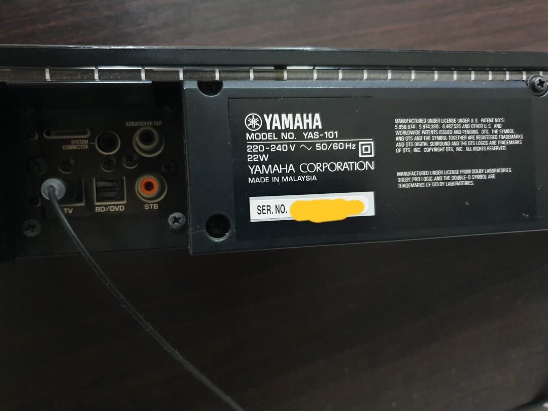 Yamaha Soundbar YAS-101, Audio, Soundbars, Speakers & Amplifiers on ...