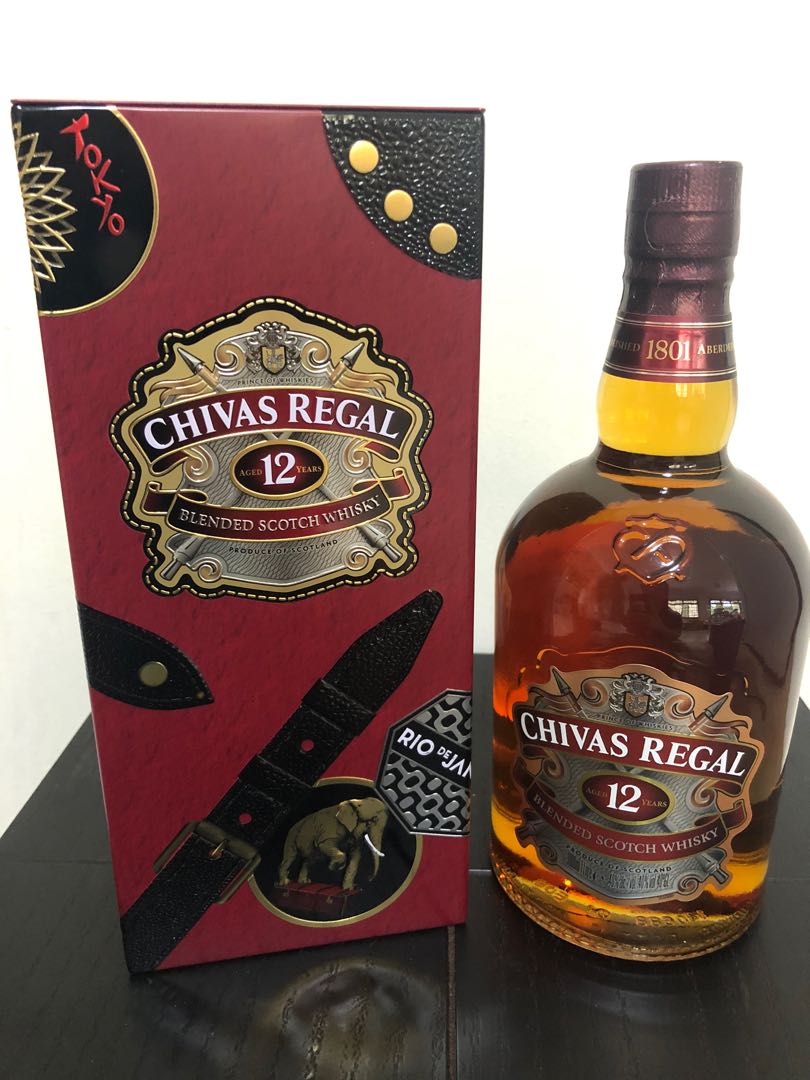 Chivas Regal 12 YO with Limited Edition Box, Food & Drinks, Alcoholic ...