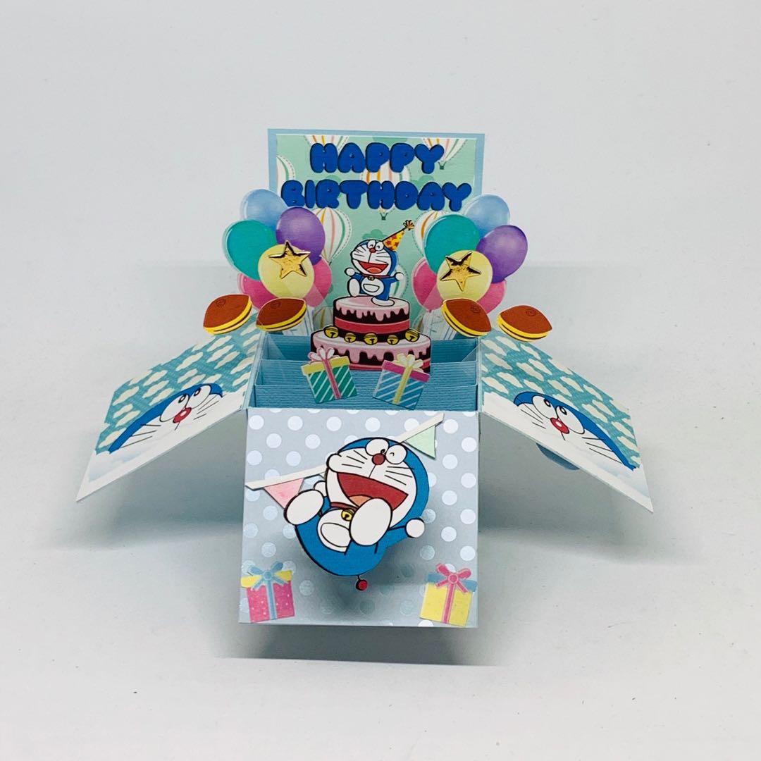 Doraemon pop up card with real popping effect, Design & Craft, Handmade ...