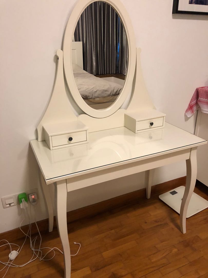 Ikea Hemnes Dressing Table with Mirror 100x50cm, Furniture & Home ...