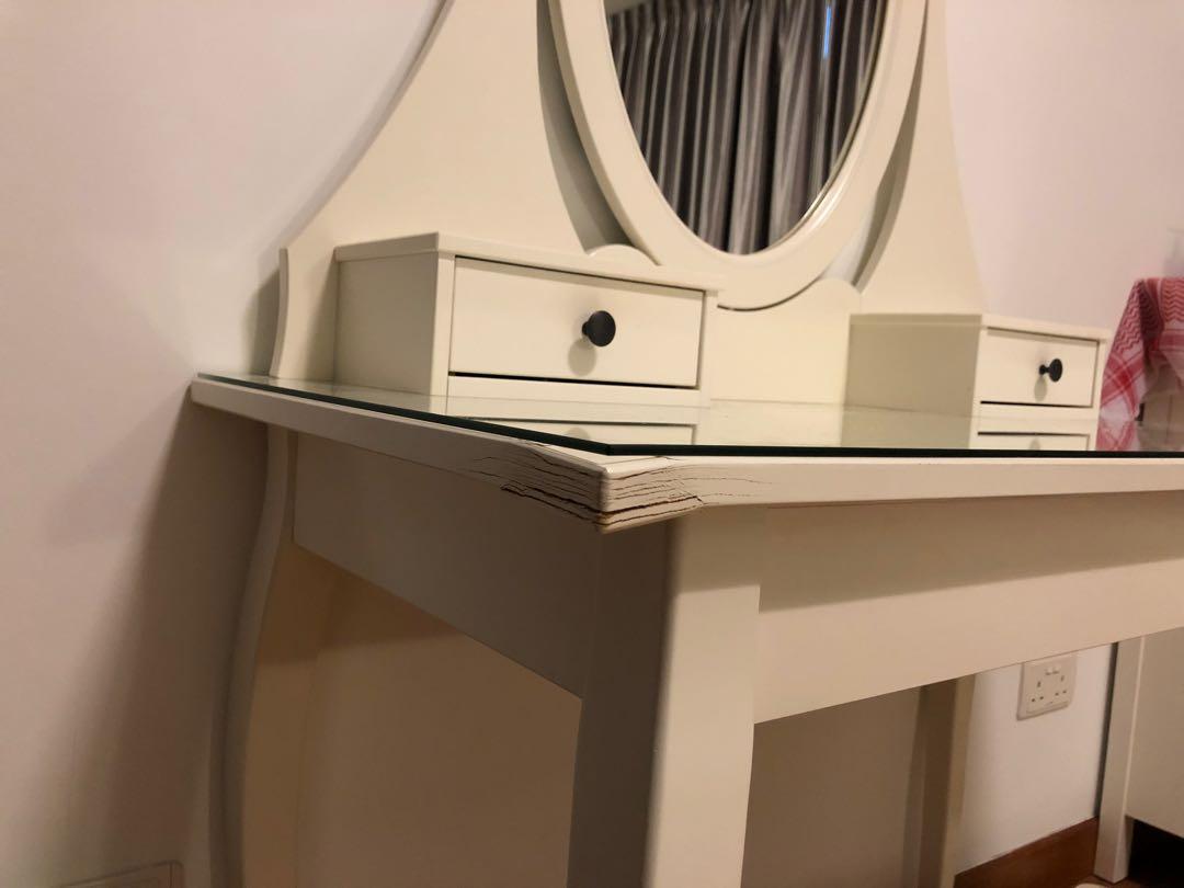 Ikea Hemnes Dressing Table with Mirror 100x50cm, Furniture & Home ...