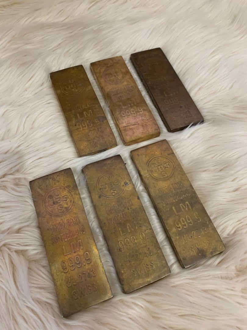 Kuningan bentuk Logam mulia emas batangan 12 x 4 x 1 cm with Box ...