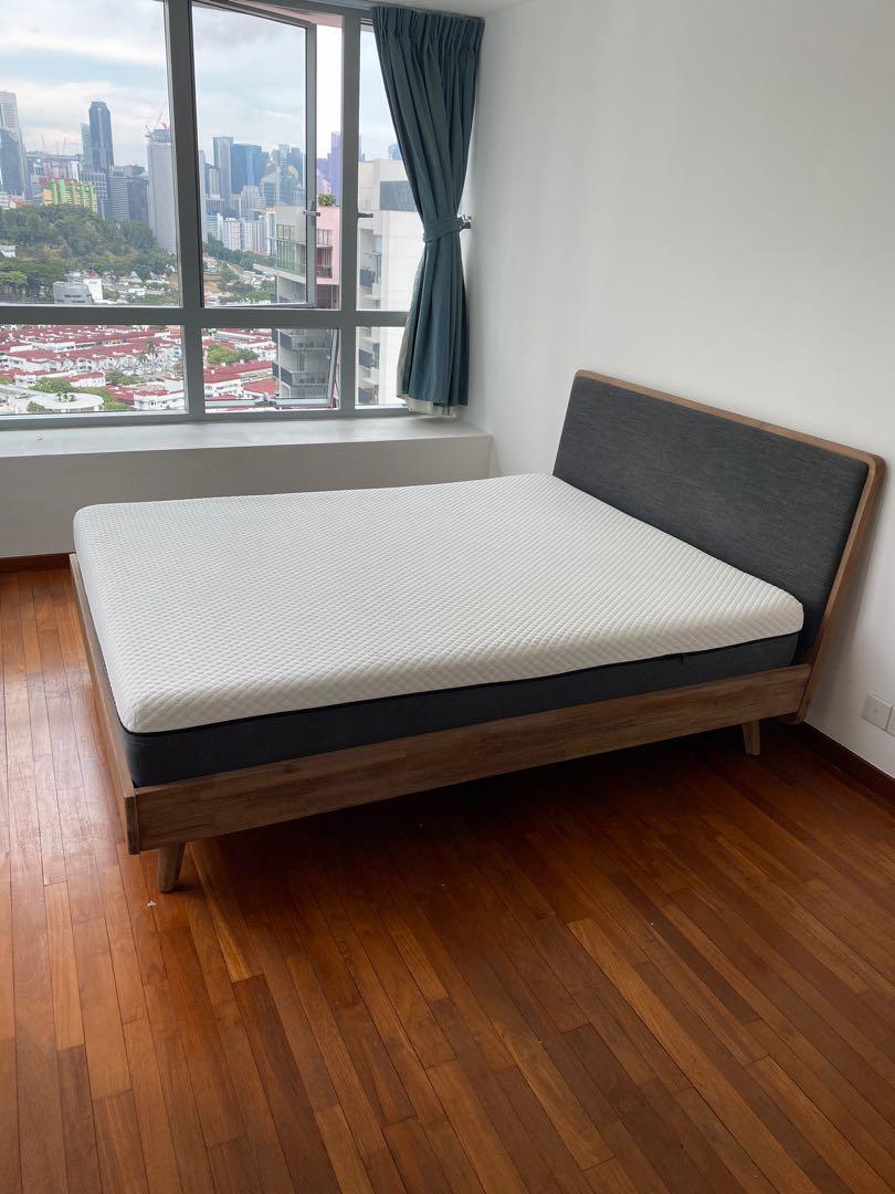 Queen Size Bed Frame (Castlery - Seb Bed), Furniture & Home Living ...