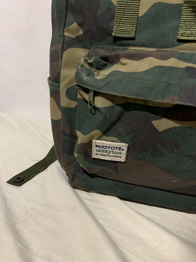 Rootote camou Backpack, Men's Fashion, Bags, Backpacks on Carousell