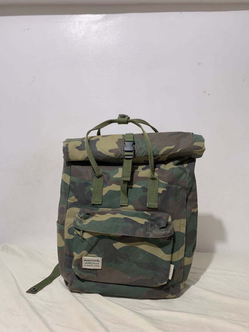 Rootote camou Backpack, Men's Fashion, Bags, Backpacks on Carousell