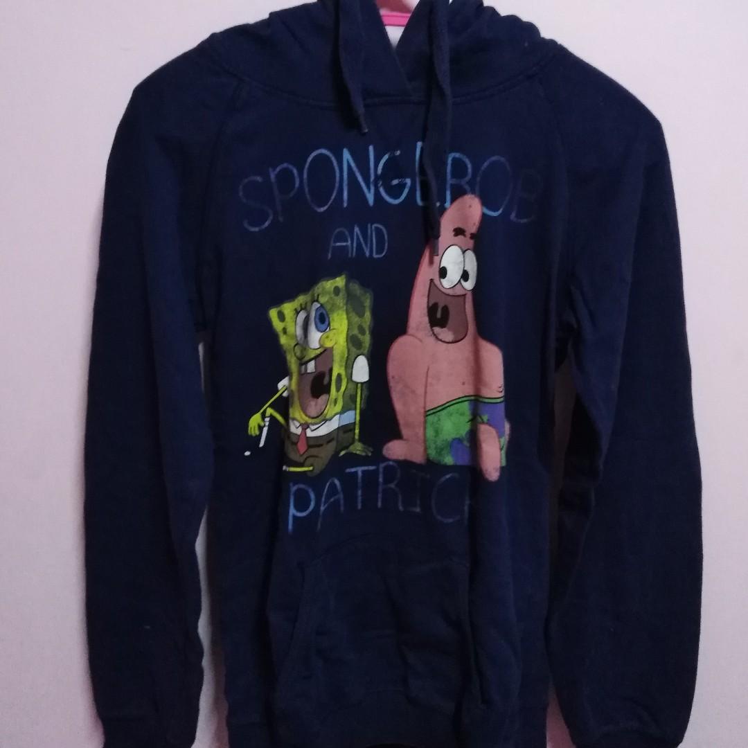 Spongebob and Patrick Dark Blue Jacket with Hood, Women's Fashion ...