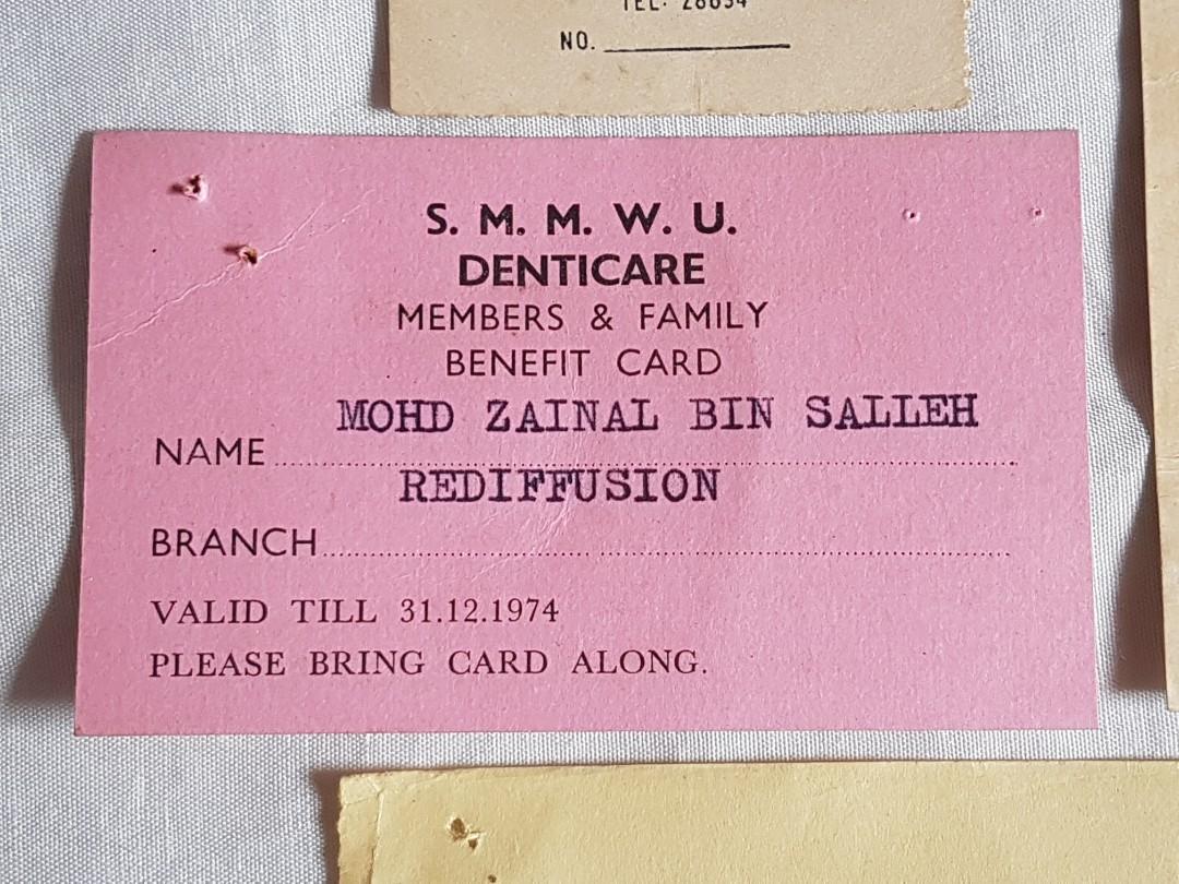 The Singapore Manual and Mercantile Workers' Union Badge, Benefit Card ...