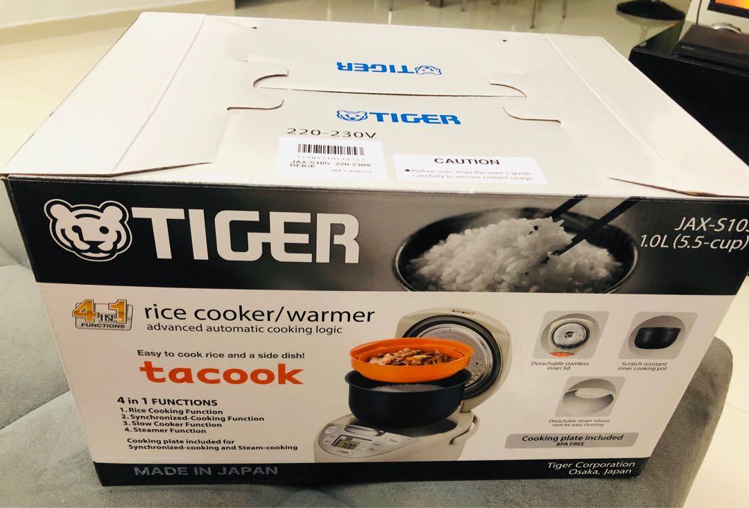 TIGER Microcomputer Controlled Rice Cooker JAX-S10S 1.0L, TV & Home ...