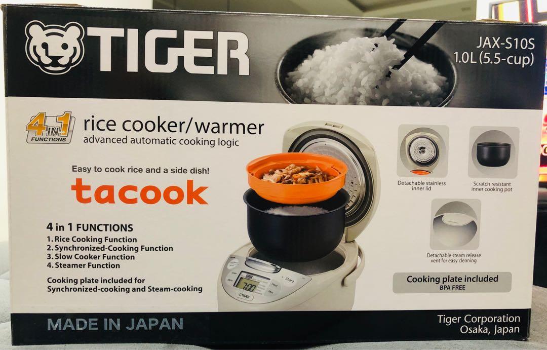 TIGER Microcomputer Controlled Rice Cooker JAX-S10S 1.0L, TV & Home ...
