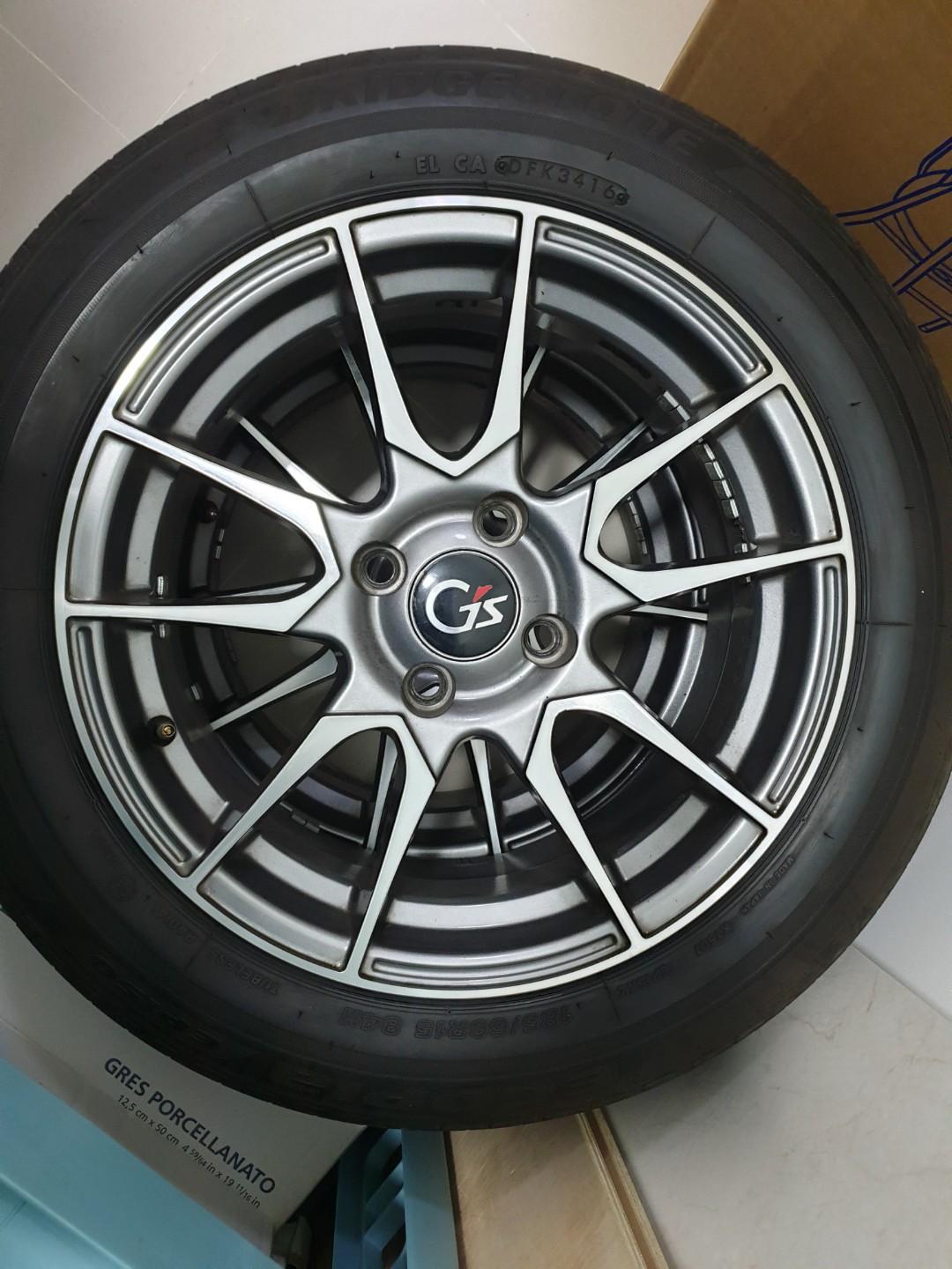 15inch 4x100 pcd Rims + Tyres, Car Accessories, Tyres & Rims on Carousell