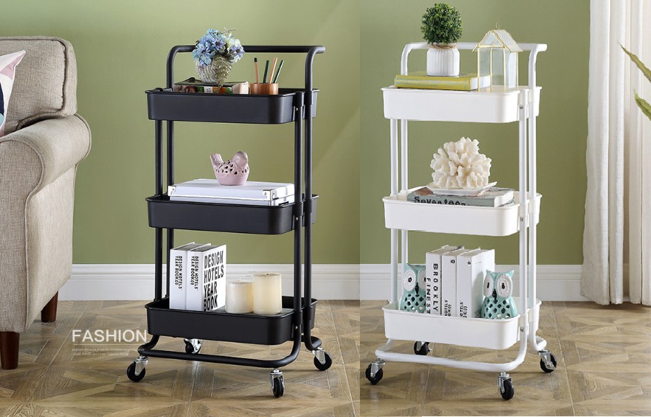 3 Tier Multi-Functional Trolley Shelves W Handle sa, Furniture & Home ...